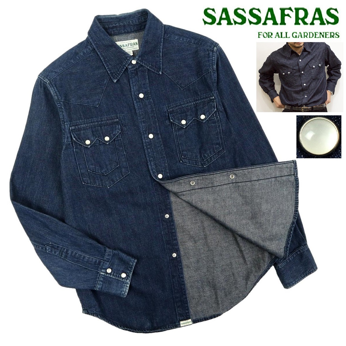 【B2482】SASSAFRAS ササフラス ウエスタンシャツ デニムシャツ 長袖シャツ サイズS /【Buyee】 Buyee - Japanese Proxy Service | Buy ...