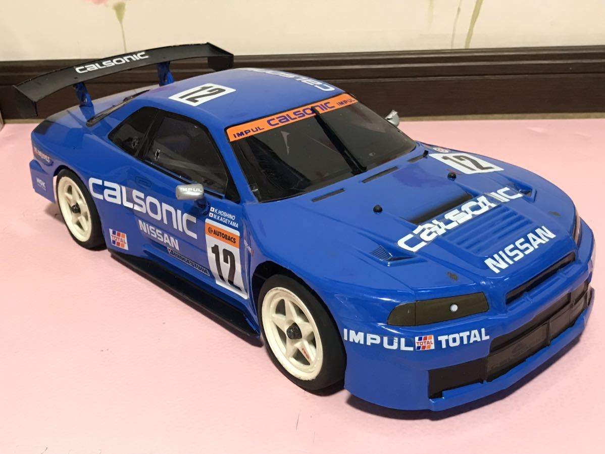 送料無料 当時物 1/10 京商 ピュアテンGP ラジコン車体 カルソニック スカイライン GT-R KYOSHO PureTen SPIDER MkⅡ 4WD CALSONIC ...