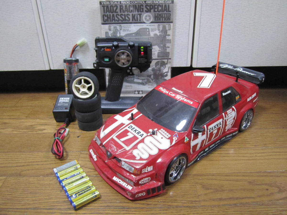 激希少 限定品 1/10 TA02 スペシャルシャーシ DTM アルファロメオ 155 V6 TI すぐ遊べる全部セット TAMIYA EP R/C RACING SPECIAL KIT 廃版 ...