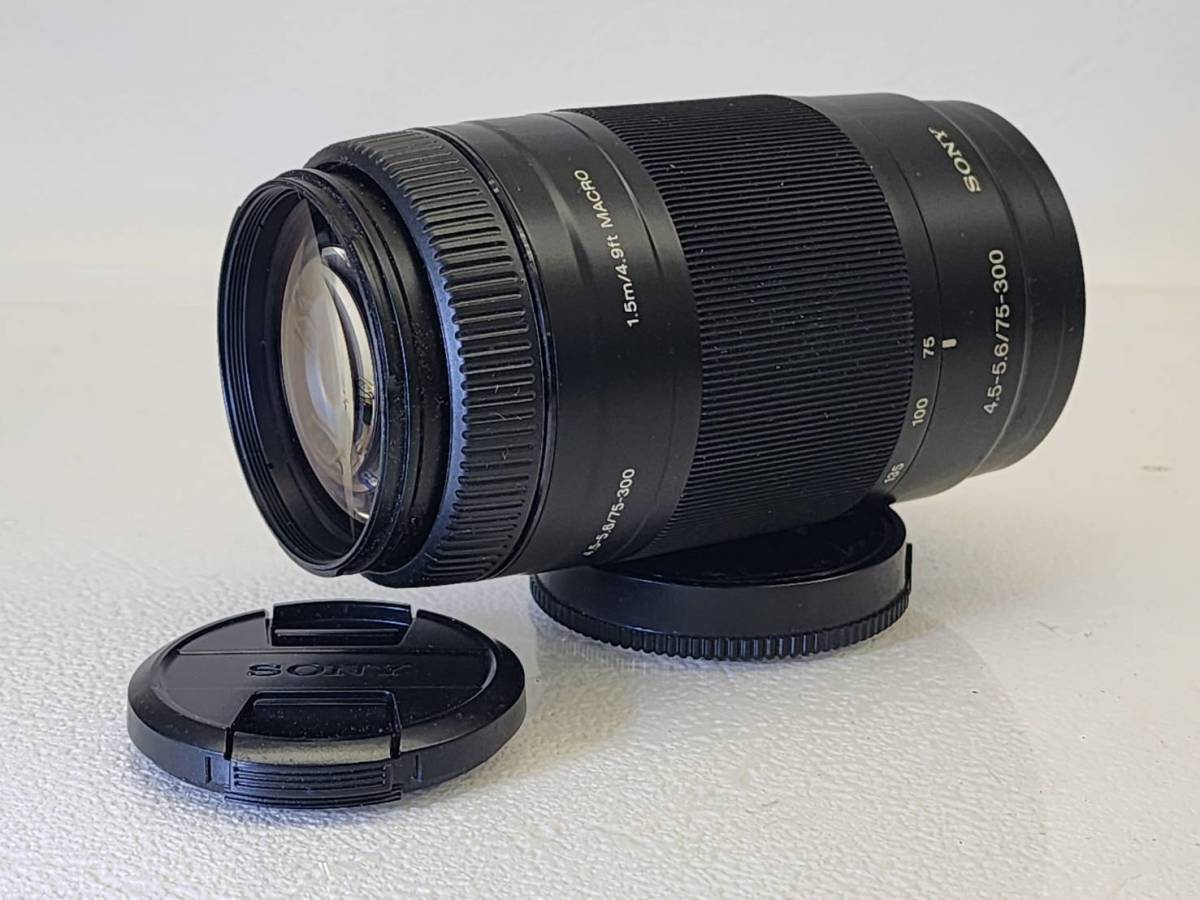 R51121 SONY ソニー N50 4.5-5.6/75-300 1.5m/4.9ft MACRO デジタル一眼レフカメラレンズ 前後 ...