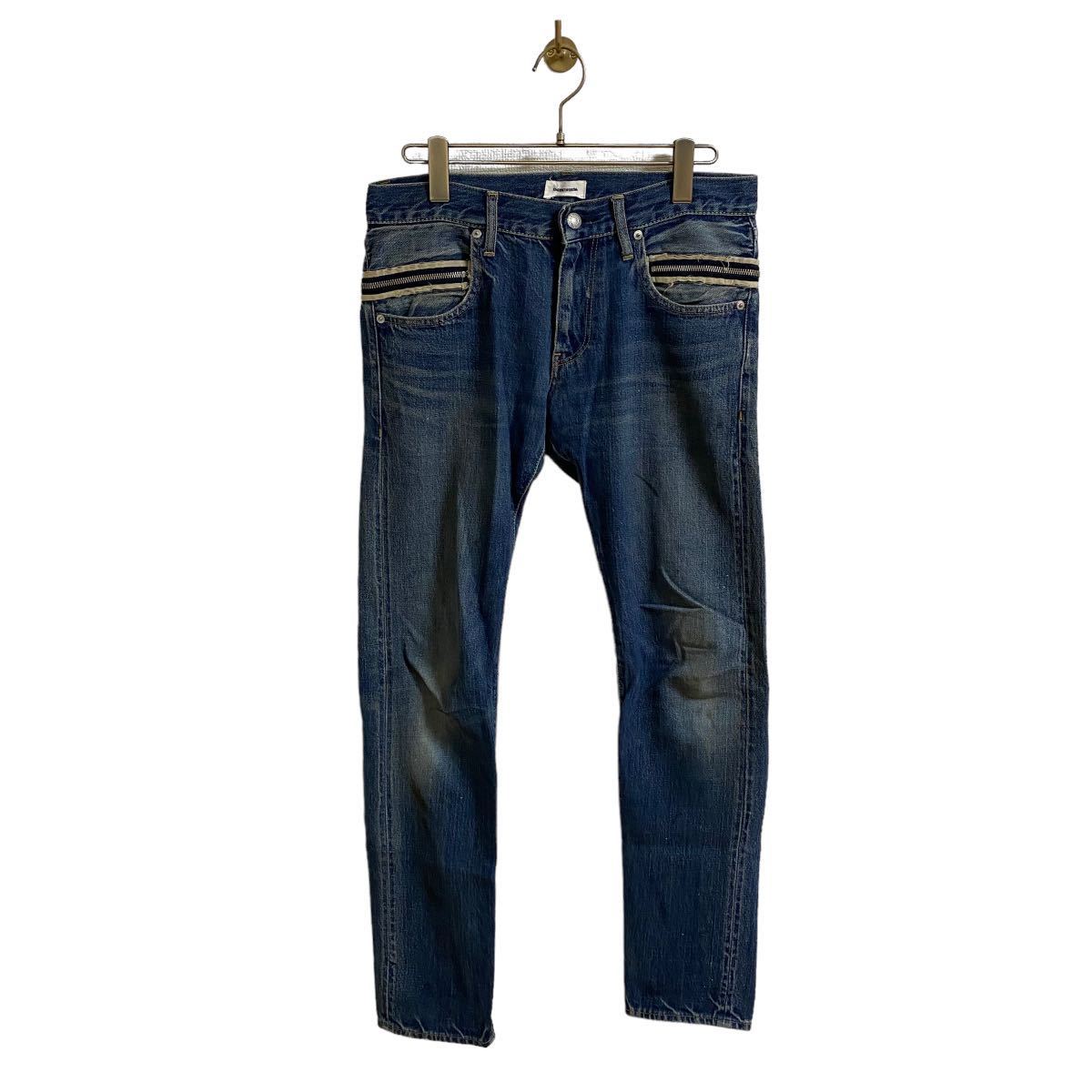 【アンダーカバー UNDERCOVERISM 2011AW MIRROR期 ZIP DENIM ジップデニム ジーンズ ダメージ ペンキ 汚れ ...