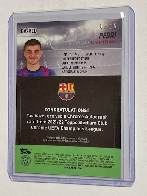 2021-22 Topps UEFA Stadium Club Chrome FC Barcelona Orange Autograph ...