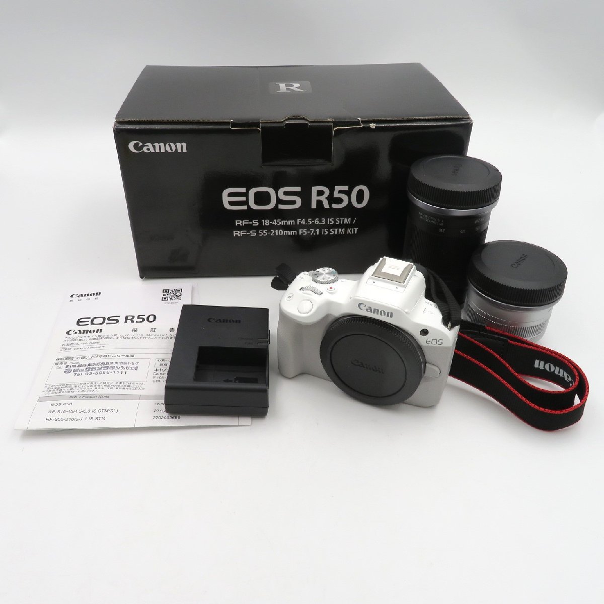 1円～ Canon キヤノン EOS R50 ミラーレス一眼カメラ RF-S 18-45mm F4.5-6.3 他 箱付 動作確認済 現状品 ...