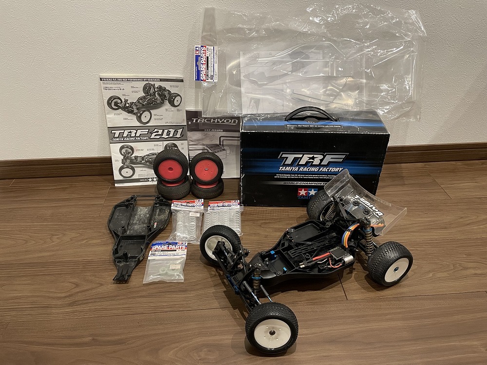 タミヤ TRF201 ESC＆ブラシレスモーター 予備パーツ オマケパーツつき 2WD 電動 1/10 ハイエンドバギー TAMIYA 中古品 ...