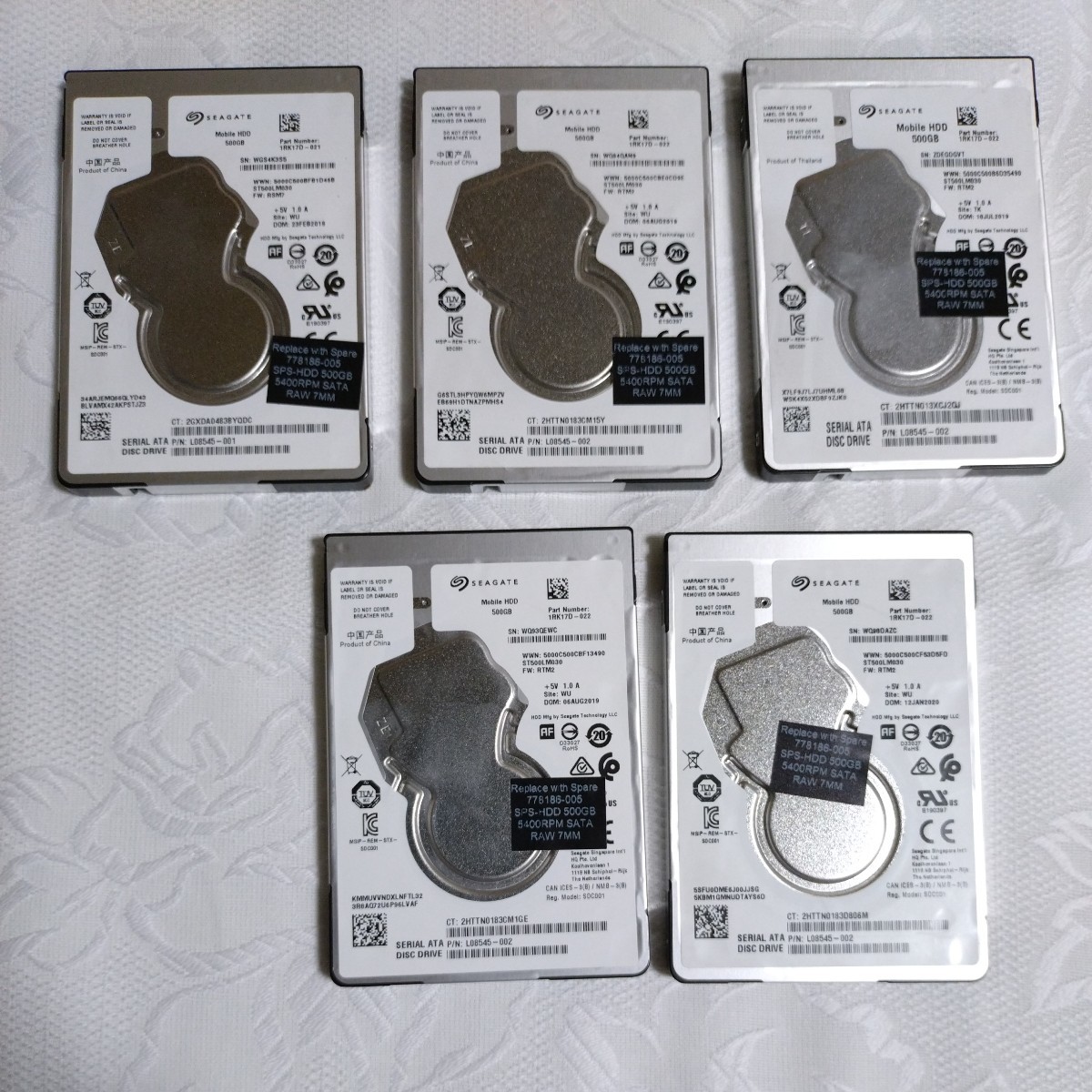 【動作確認済】ハードディスク5個セット/500GB 2.5インチSATA ノート用HDD Seagate /【Buyee】 Buyee ...