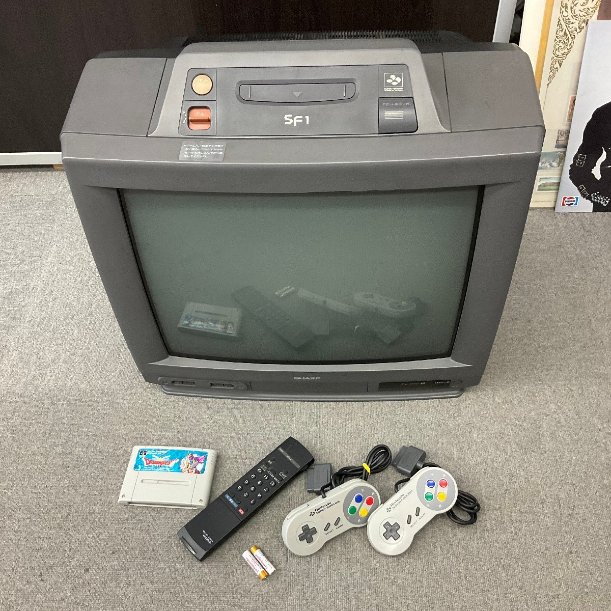 ♪同梱不可 スーパーファミコン内蔵テレビ 21G-SF1 21型 シャープSHARP 専用リモコン付 動作確認済 大型商品@L857 ...