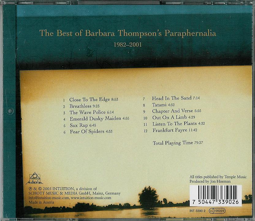 BARBARA THOMPSON'S PARAPHERNALIA/バーバラ・トンプソン/JON HISEMAN,PETER LEMER ...