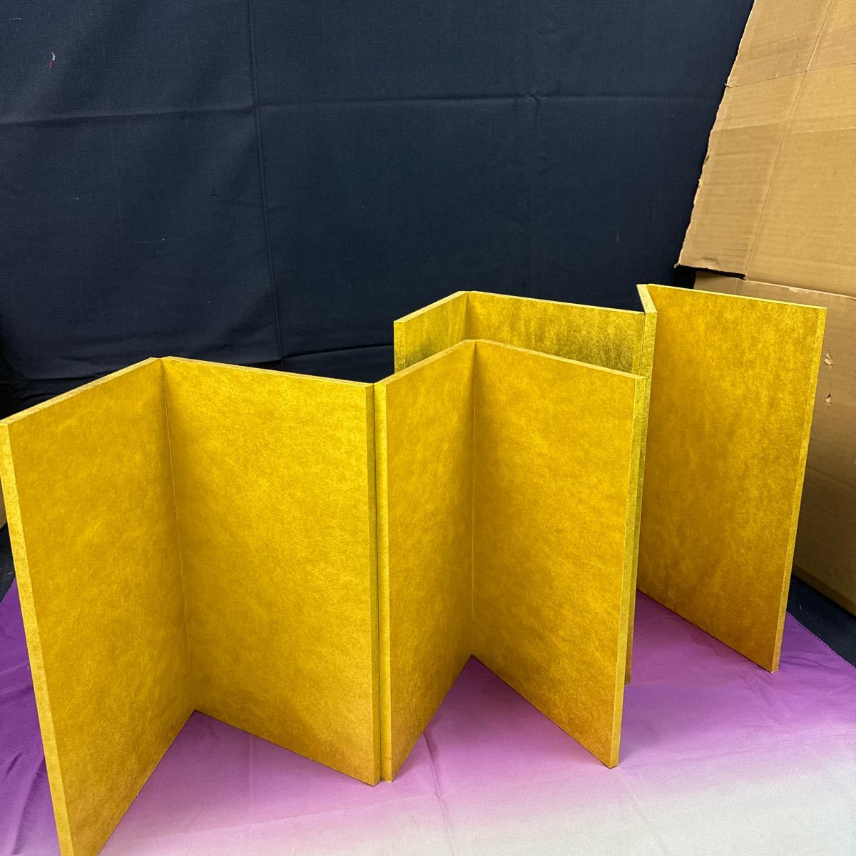 未使用保管品 屏風 2点セット まとめ売り 33号 36号 四曲 洋金 高さ約30cm 雛人形 五月人形 飾り インテリア 縁起物 142-71 /【Buyee】