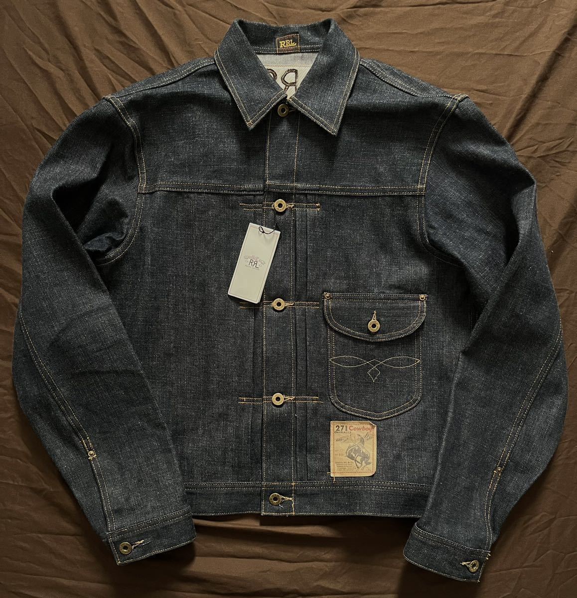 【傑作】新品 RRL COWBOY SELVEDGE DENIM JACKET ダブルアールエル カウボーイ デニムジャケット M 激レア ...