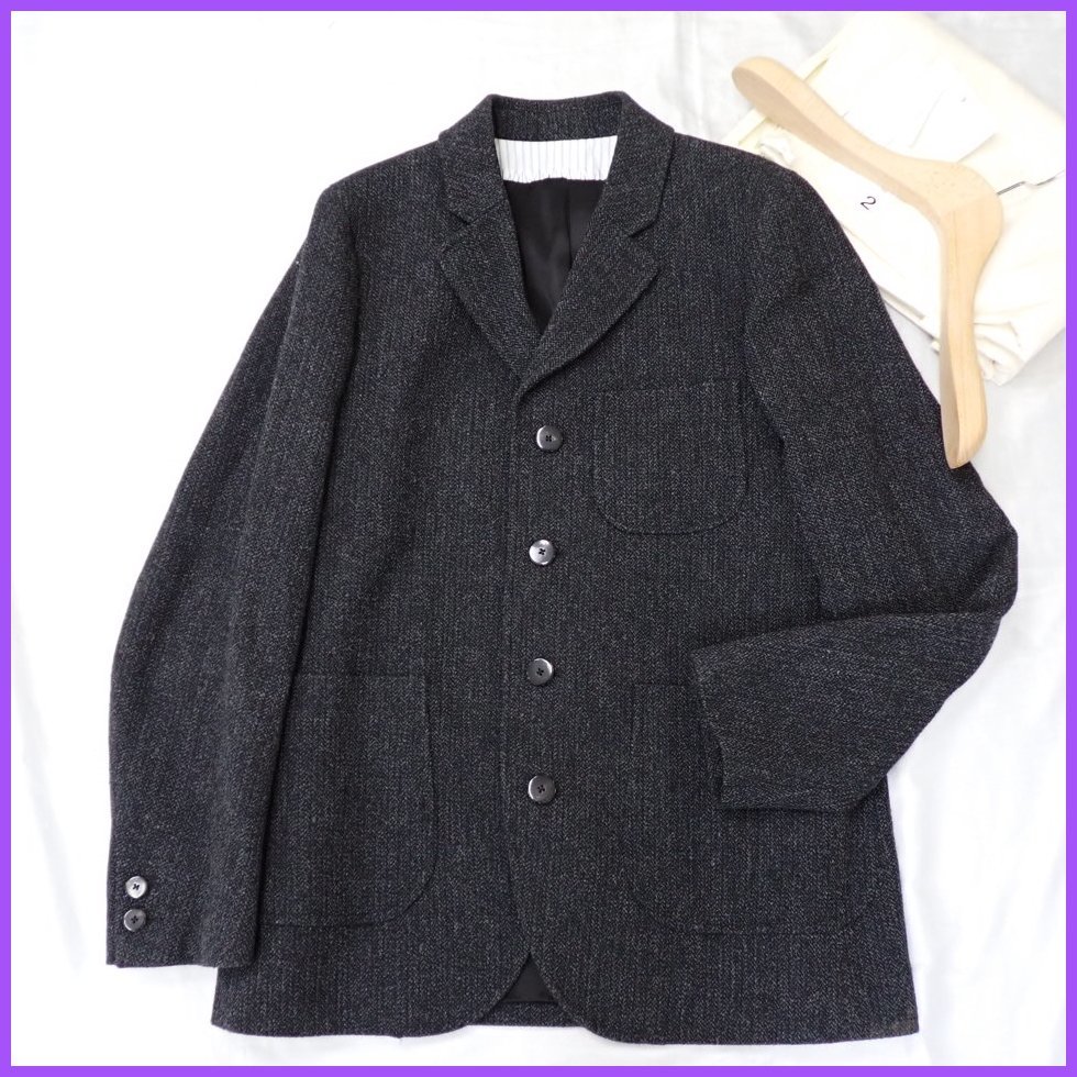 ★visvim/ビズビム HOPILAND BLAZER HERRINGBONE テーラードジャケット 2/メンズM相当/ダークグレー/リネン ...