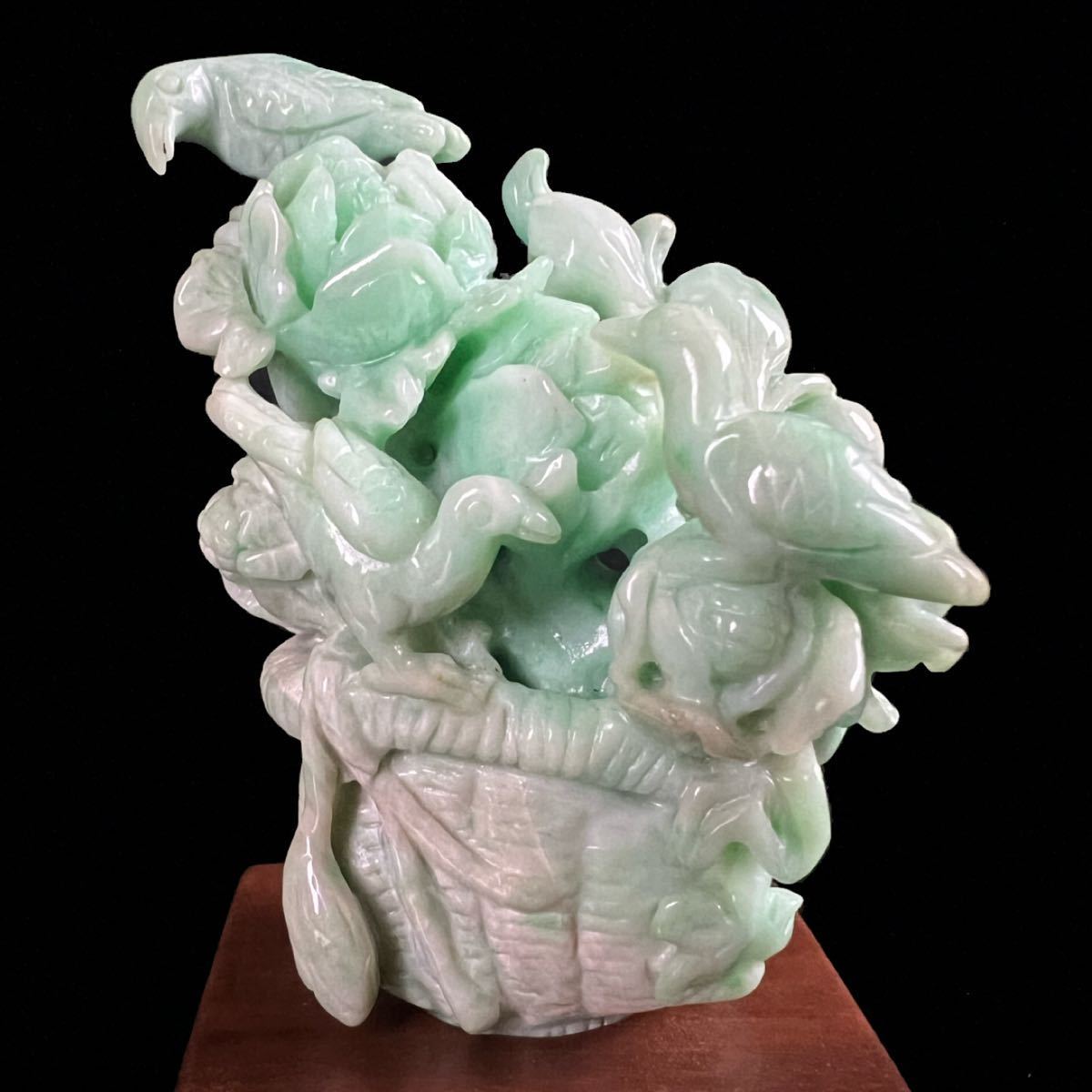 鸛 中国古玩 本翡翠 花鳥彫刻置物 10cm 総重量184g 箱付 ヒスイ 細密彫刻 硬玉 唐物骨董 /【Buyee】 Buyee - Japanese Proxy Service | Buy ...