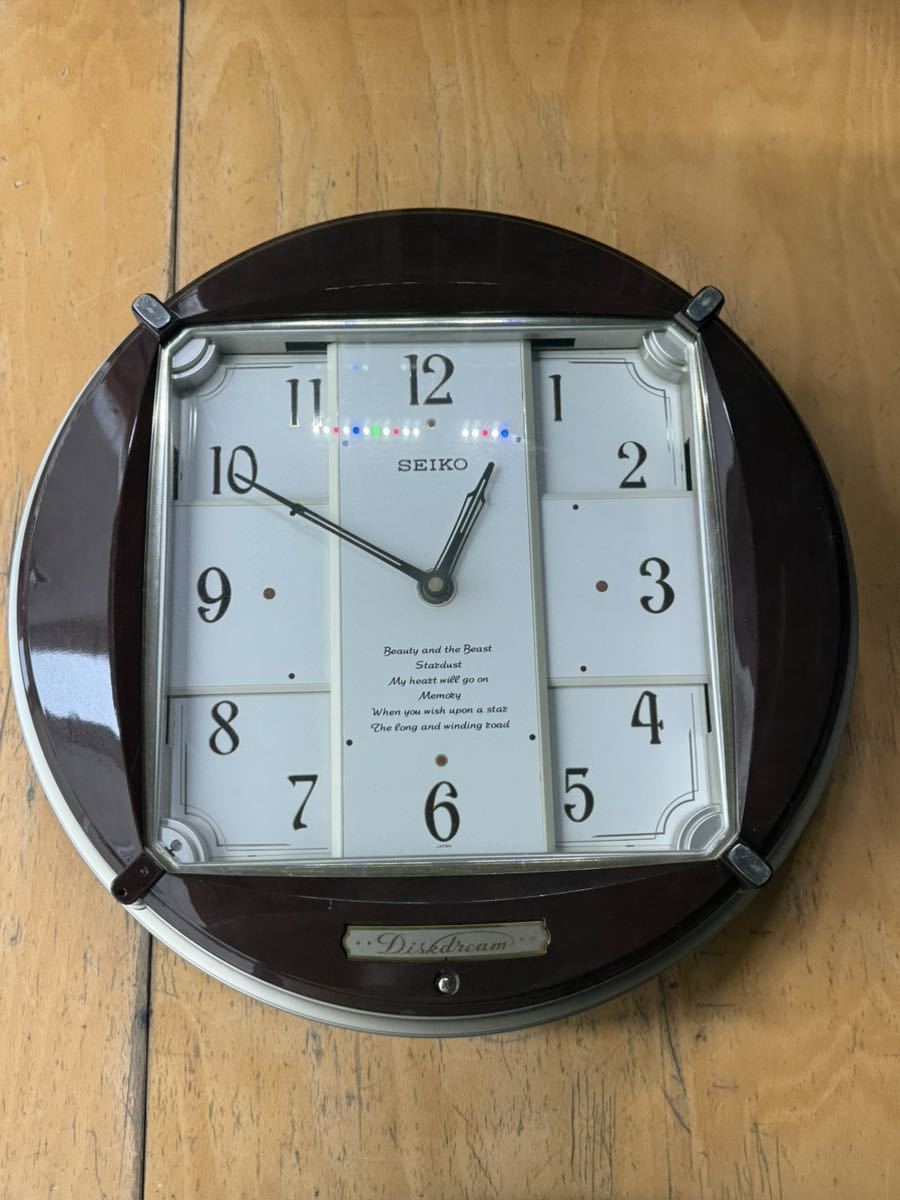 【動画あり↓】SEIKO diskdream RE544B セイコーディスクドリーム RE544B からくり時計 オルゴール 掛け時計 時計 ...