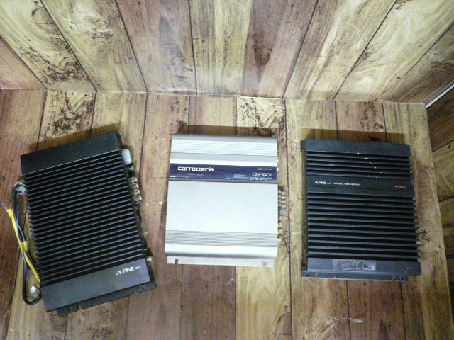 ☆ジャンク扱♪簡易音出しOK♪2ch～コンパクト系3台セット♪carrozzeria カロッツェリア GM-X402 ALPINE アルパイン ...