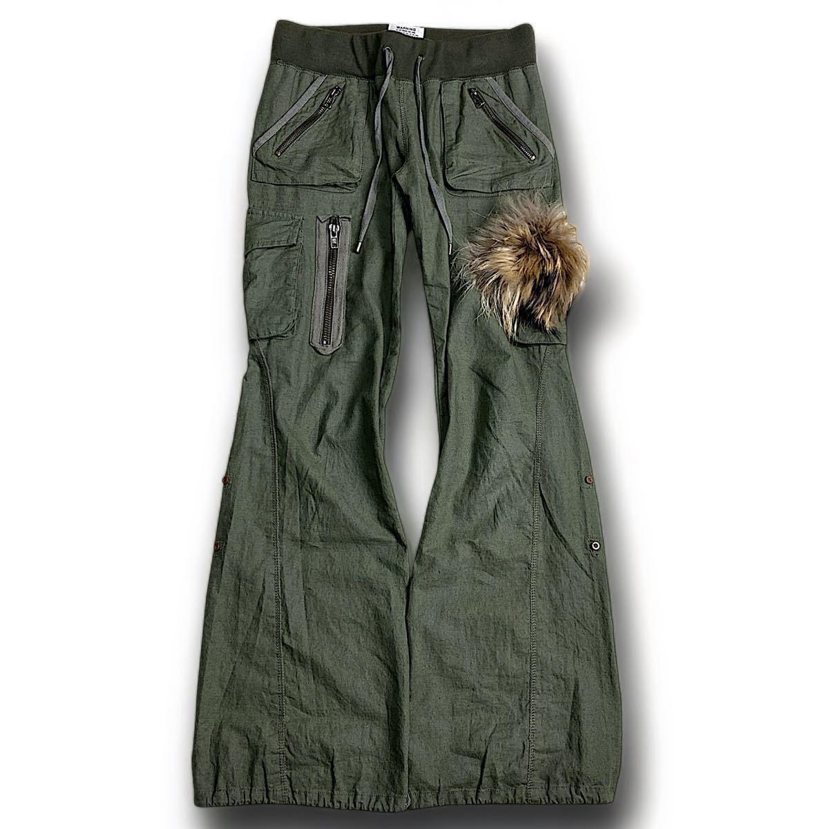 00s G.O.A Parachute Flared Cargo Pants ゴア ミリタリー フレア カーゴパンツ Goa l.g.b ifsixwasnine kmrii share ...