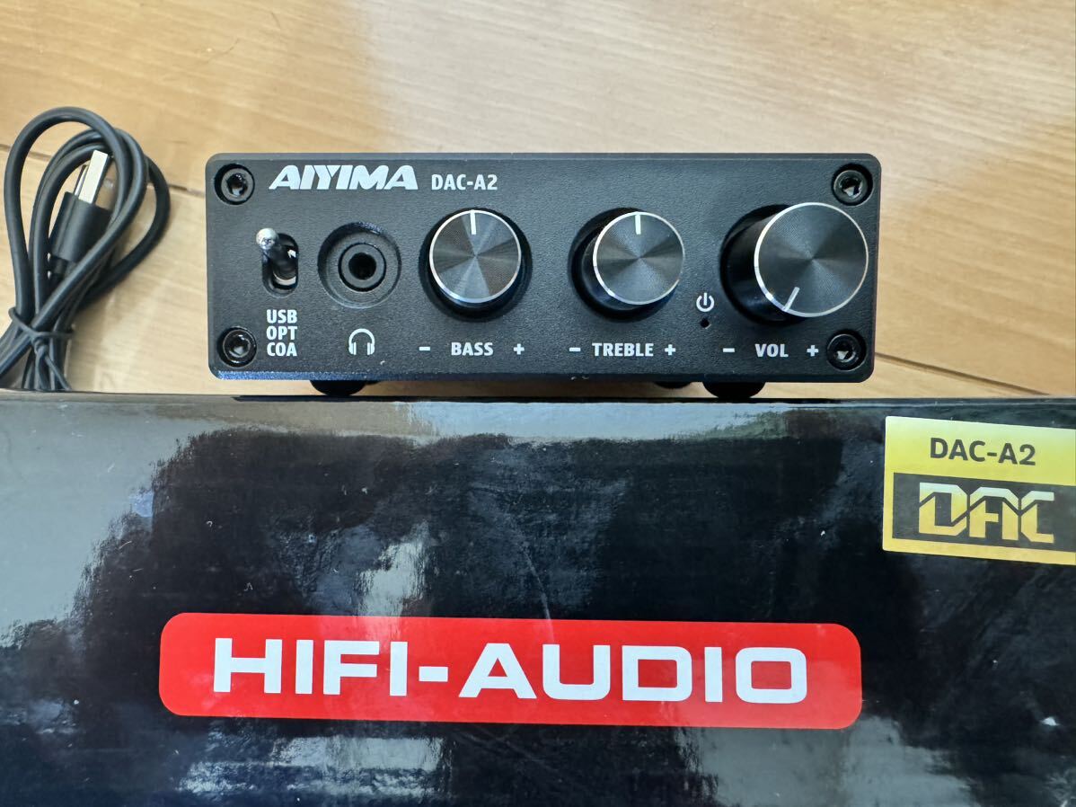 AIYIMA DAC-A2 ヘッドフォンアンプ PC-USB/光/コアキシャル入力、RCA/3.5mmヘッドフォン出力 デジタル/アナログ変換 5V 24Bit 192kHz送料込 ...