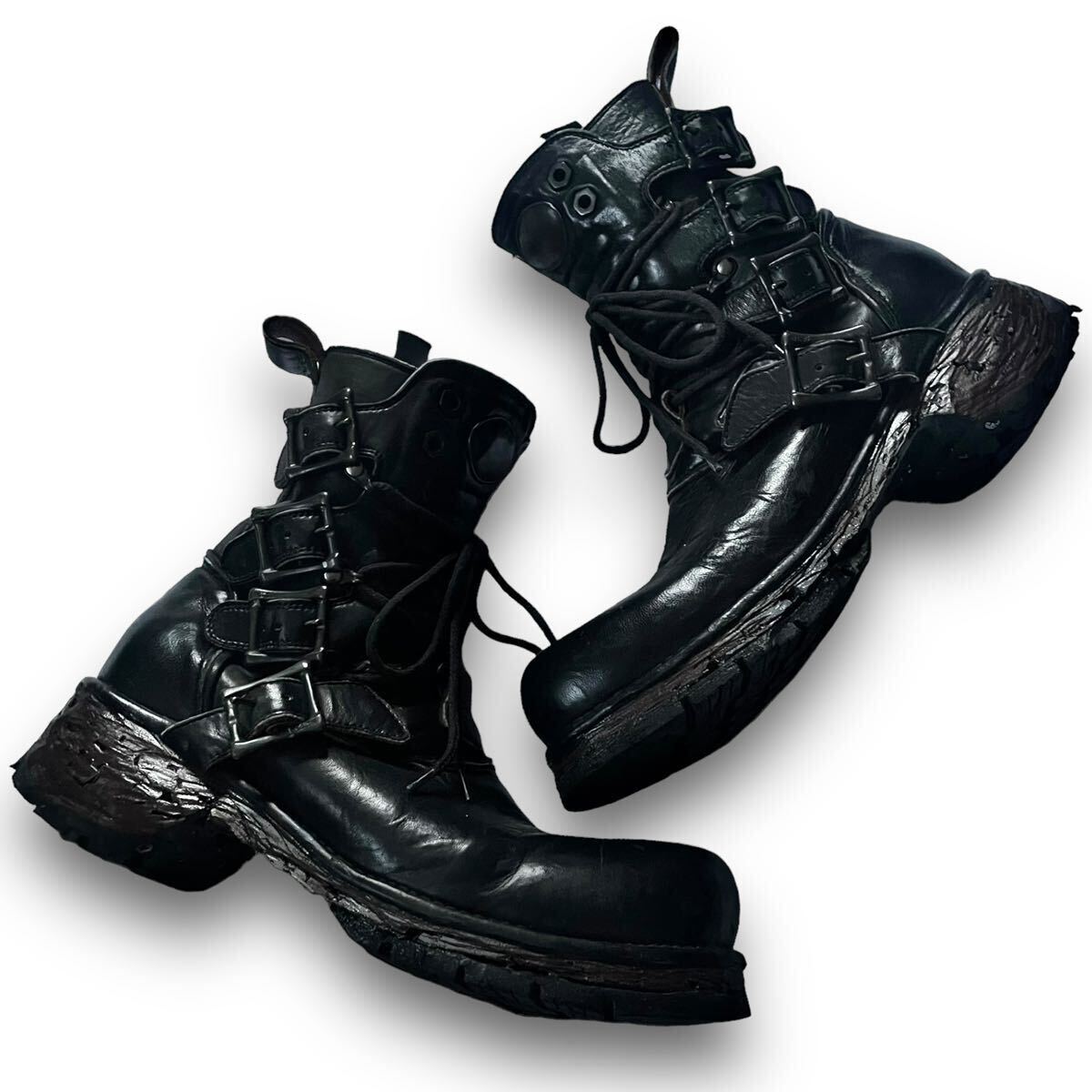 14th addiction Archive Leather Combat Boots アーカイブ ブーツ lgb ifsixwasnine kmrii catorce yasuyuki ...
