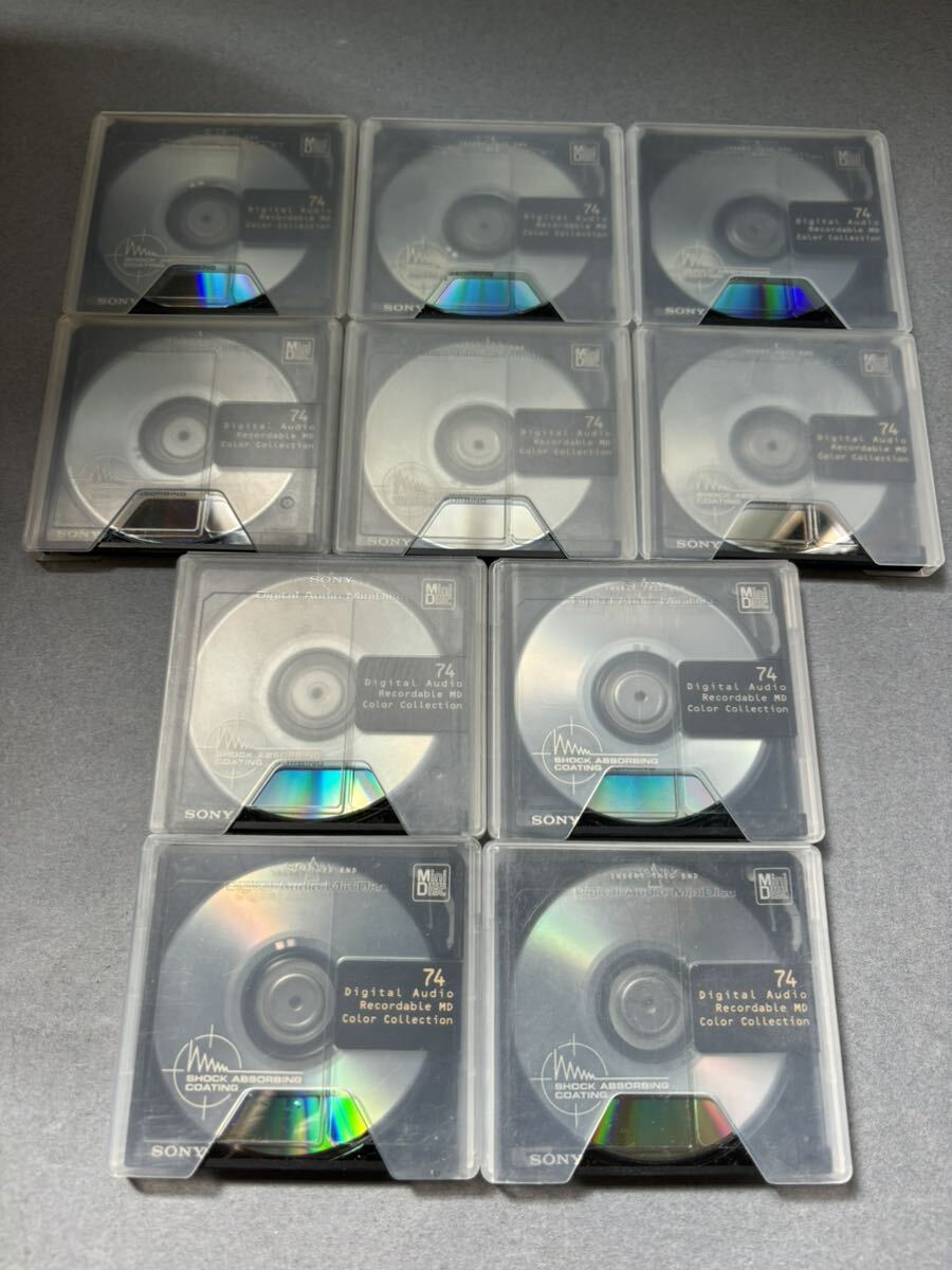 MD ミニディスク minidisc 中古 初期化済 SONY ソニー color collection 74 グレー 10枚セット ...