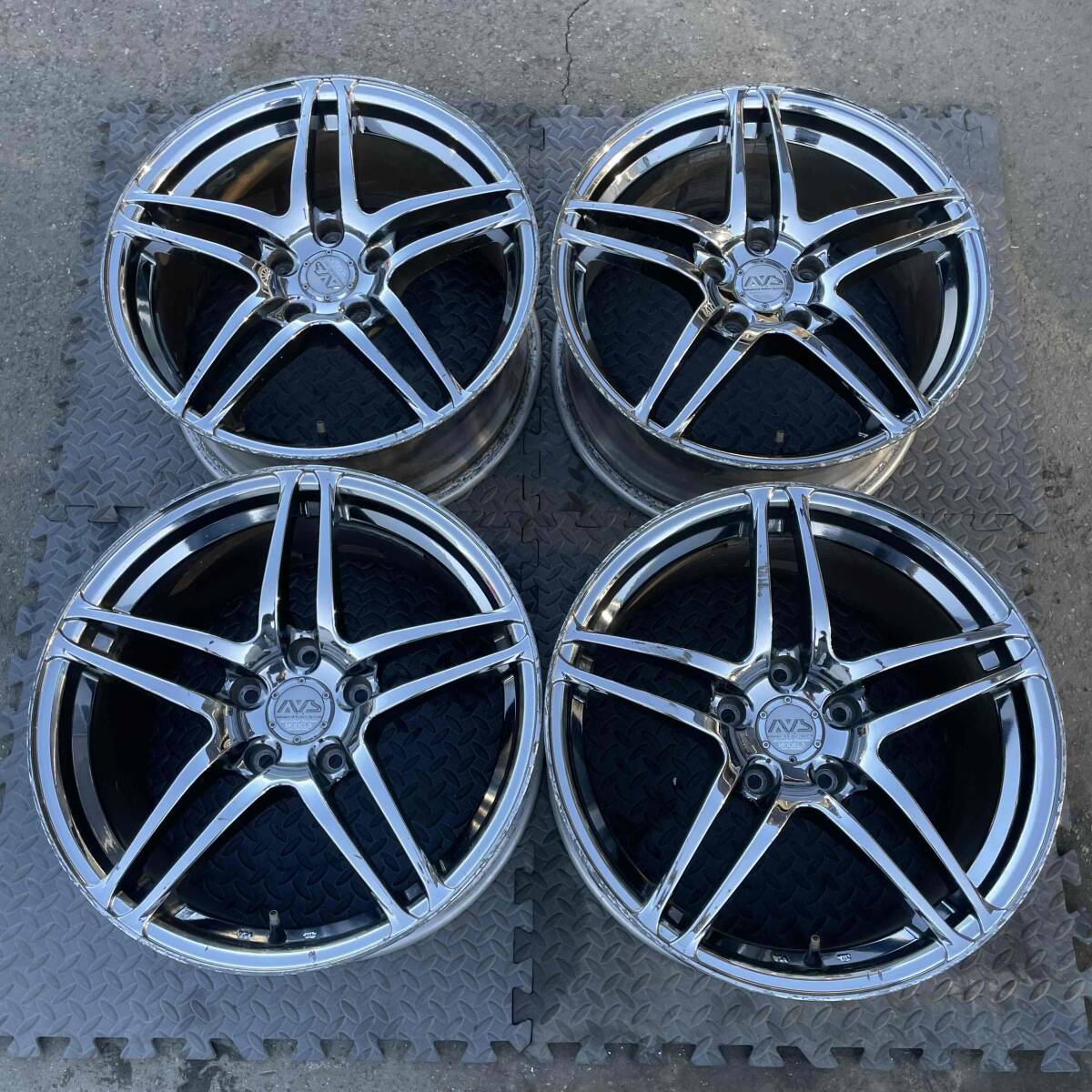 YOKOHAMA AVS MODEL5 17インチ 8J ＋38 9J +45 114.3 メッキ モデ5 JDM RX-7 FD3S シルビア S13 S14 S15 180SX ...