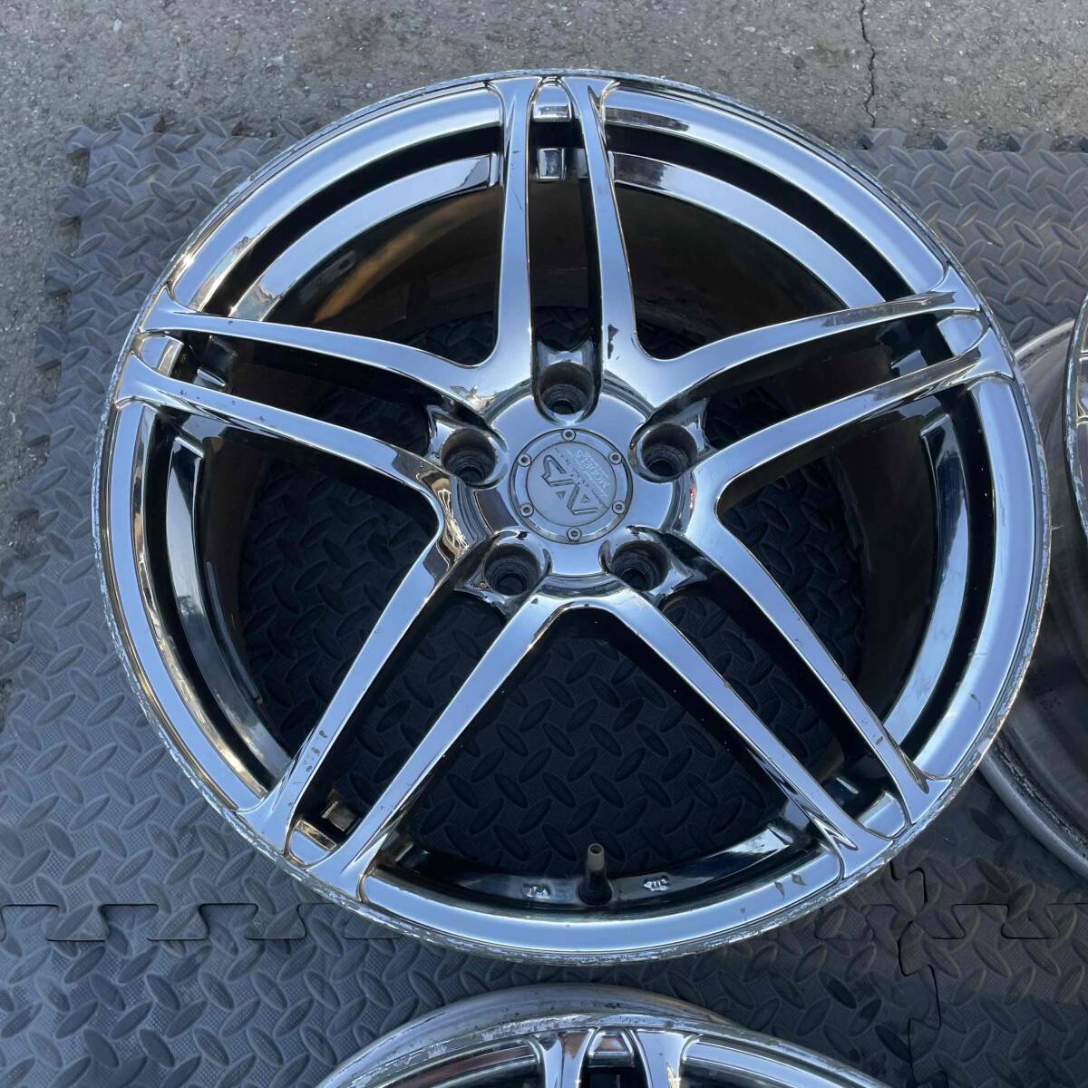 YOKOHAMA AVS MODEL5 17インチ 8J ＋38 9J +45 114.3 メッキ モデ5 JDM RX-7 FD3S シルビア S13 S14 S15 180SX ...