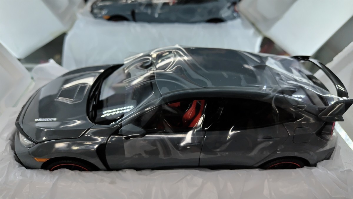 未使用 1/18 シビック タイプR FK8 グレー LCD MODEL 無限 オートアート IG イグニッションモデル FK2 FN2 FL5 FD2 FK7 EK9 ホンダ CIVIC ...