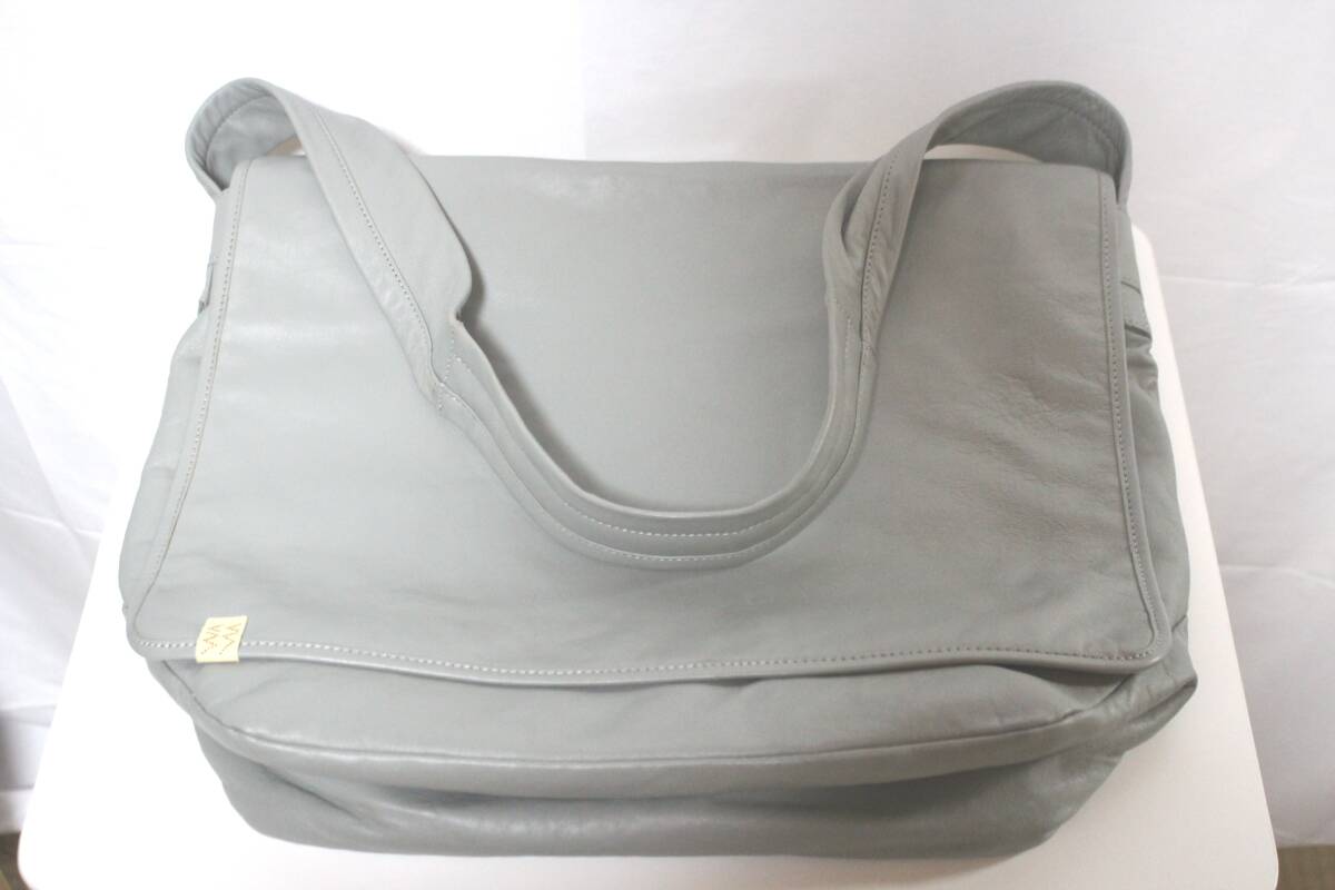 visvim UT.SATCHEL 24L GREY 試着程度 ビズビム 上質レザー フラップショルダーバッグ サッチェル グレー 試着程度 ...