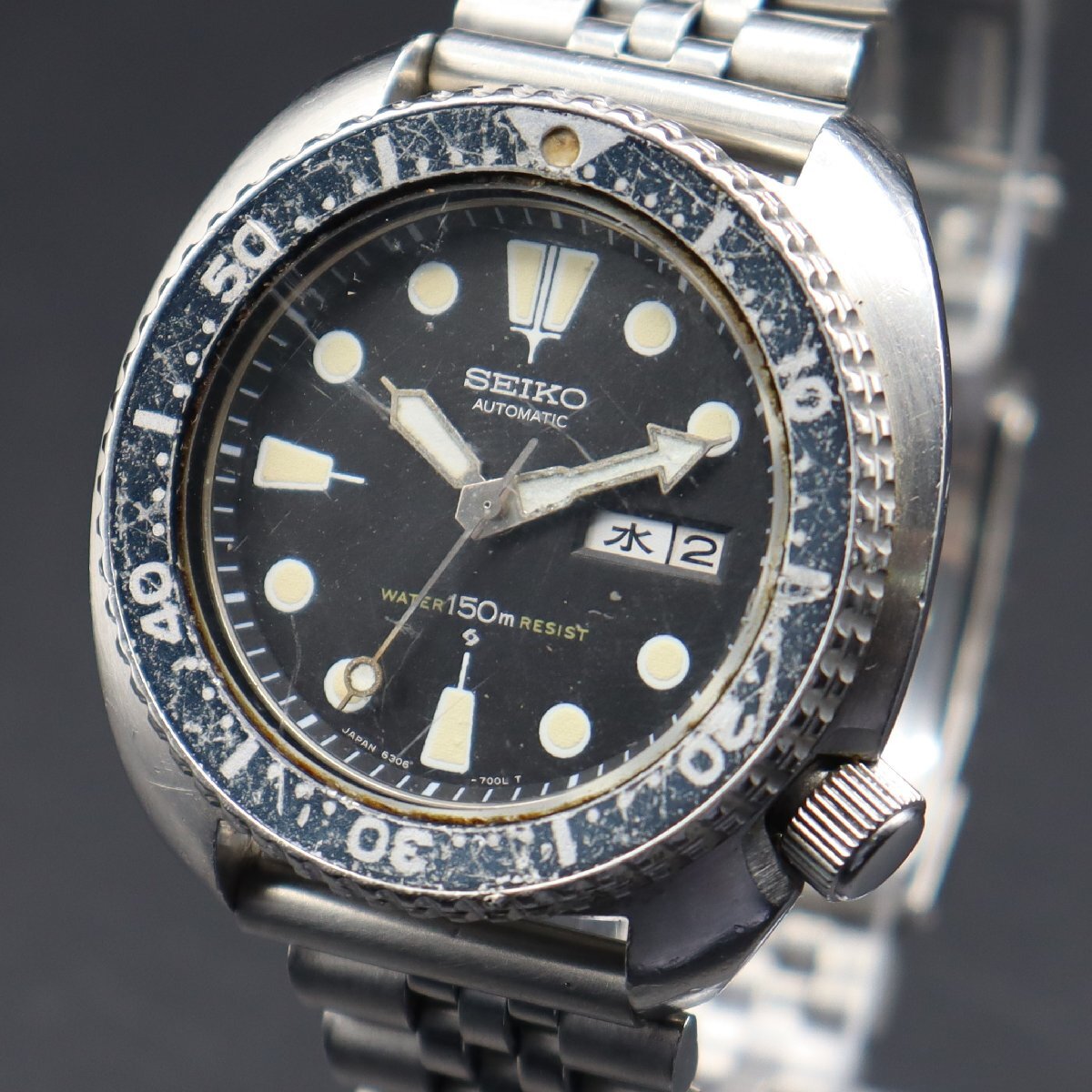 希少 SEIKO 3rd DIVER セイコー 63サードダイバー 6306-7001 自動巻 国内仕様 1978年 諏訪 日/英デイデイト ...