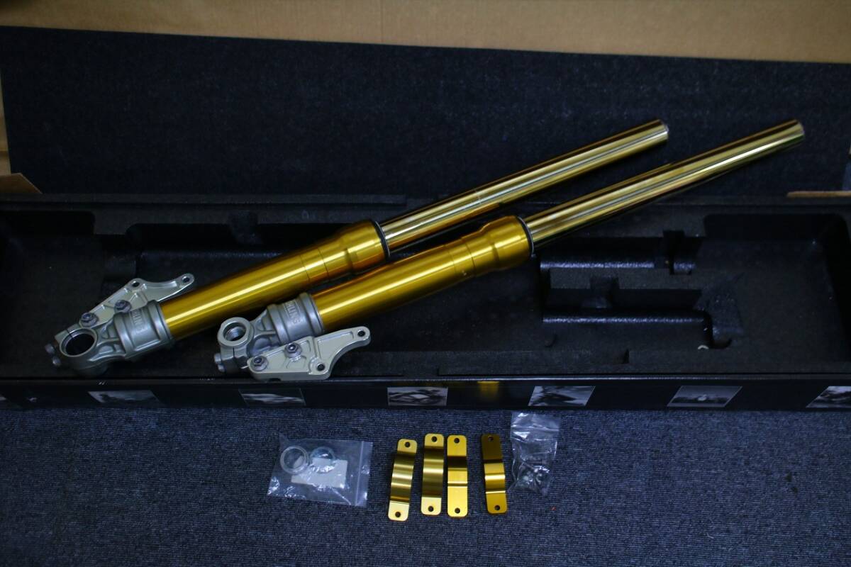 ZRX1200ダエグ ファイナルから取り外し OHLINS オーリンズフロントフォーク ゴールド OHLINS RWUタイプ FS625G ...