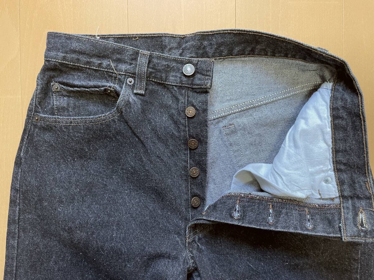 80s 毛羽立ち 先染め ブラック 501 黒 USA製 内股シングル リーバイス ビンテージ デニム Levis 505 502 606 518 XX カツラギ BIGE 30s 40s ...