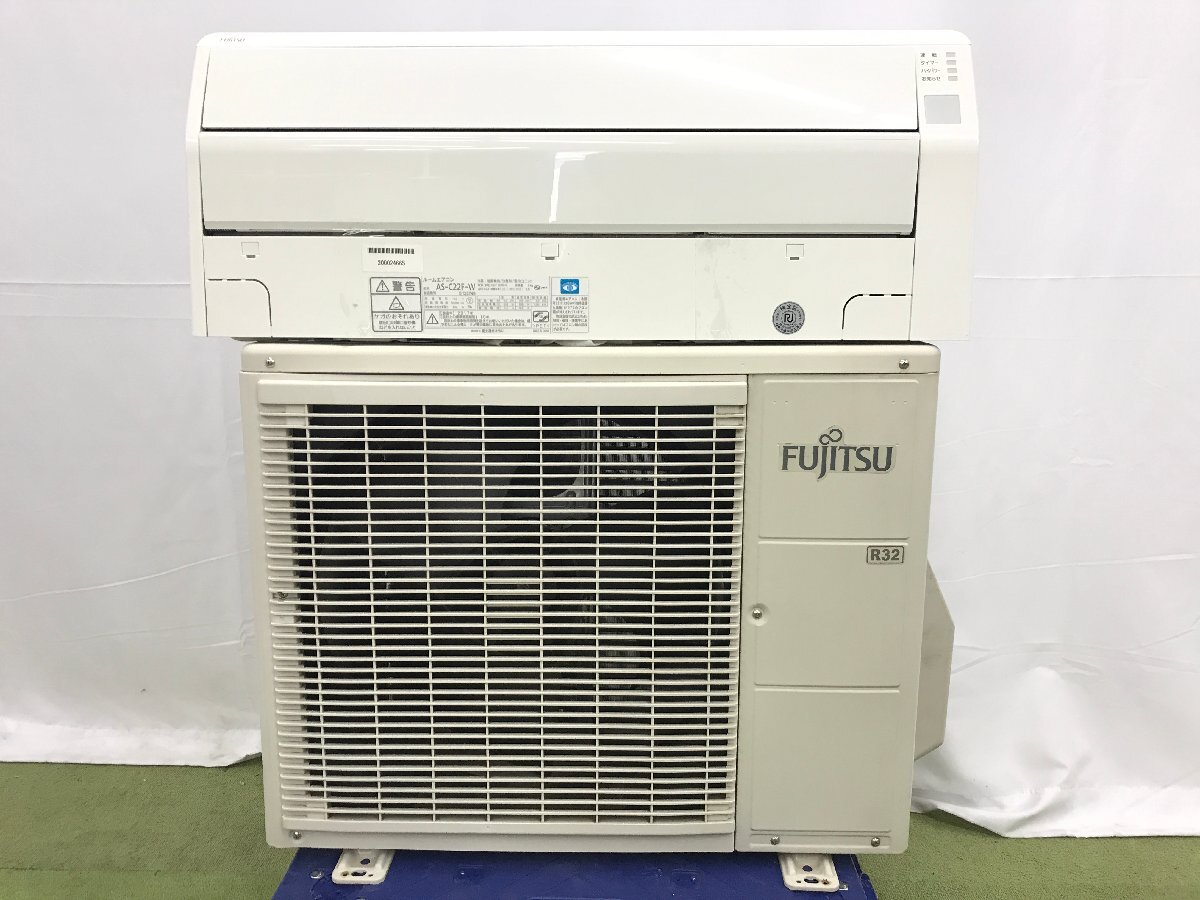 美品★富士通 FUJITSU Cシリーズ エアコン おもに6畳用 7畳～9畳 2.2kW 内部乾燥 ビッグフラップ クーラー AS-C22F-W 2017年製 TD04067N /【Buyee ...