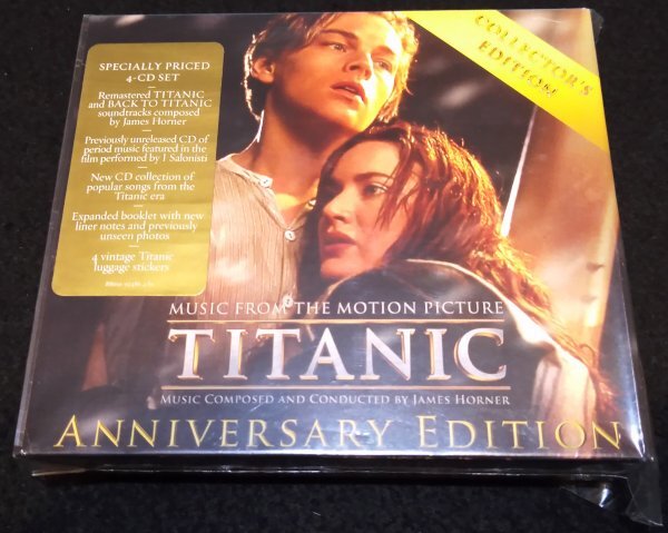 タイタニック(COLLECTOR'S ANNIVERSARY EDITION) 4枚組サントラCD★ジェームズ・ホーナー TITANIC JAMES HORNER ステッカー付き 廃盤レア ...