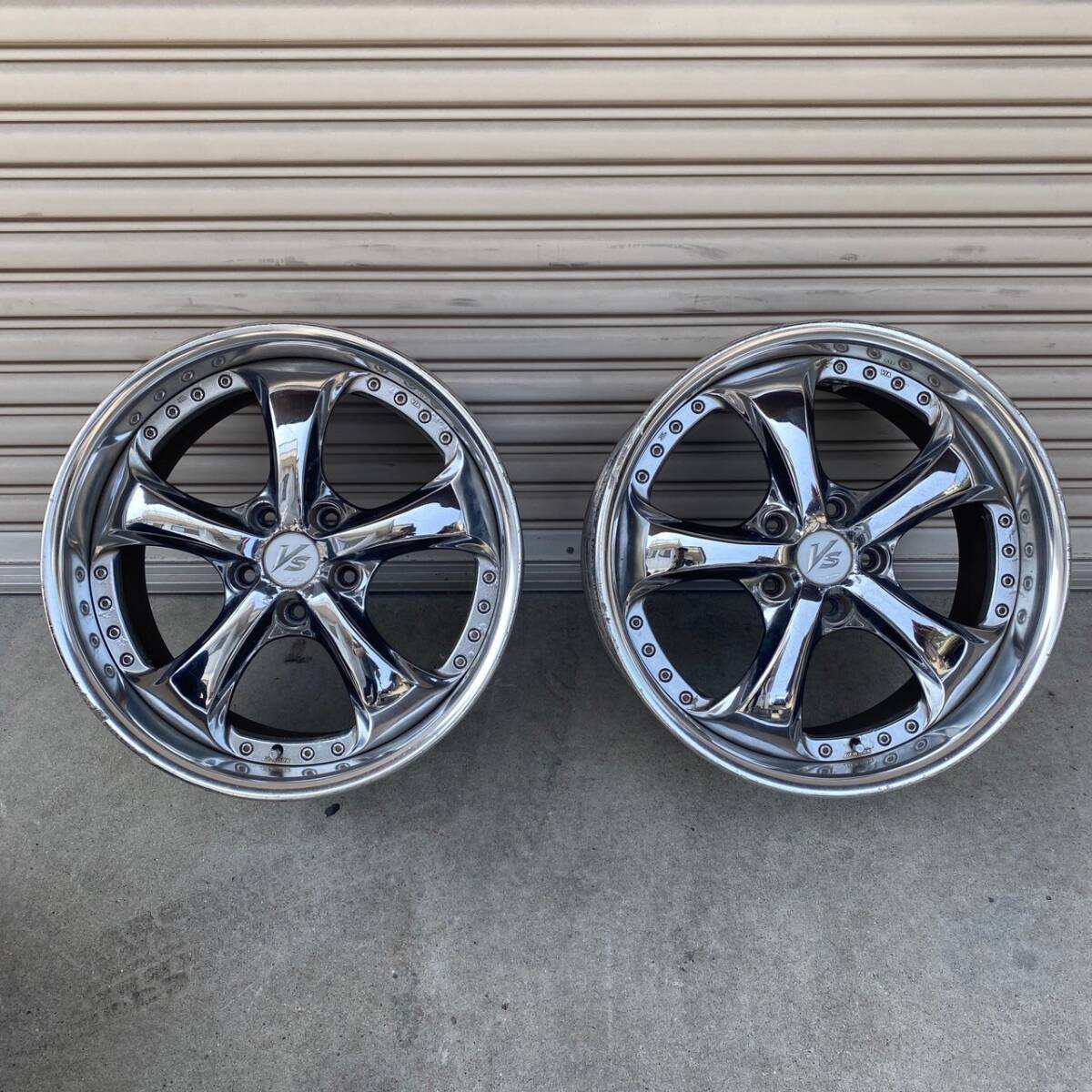 WORK VS-KF ワーク VSKF 18インチ アルミホイール 2本 9J +38 114.3 クローム メッキ 深リム リバレル シルビア スカイライン JZX100 /【Buyee ...