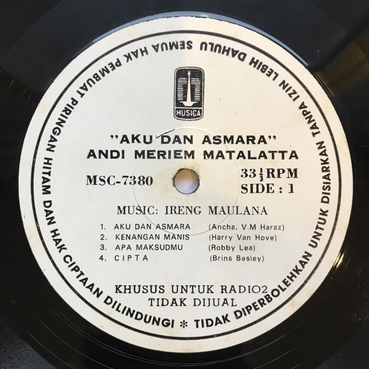 LP Indonesia「 Andi Meriem Matalatta 」Tropical Urban City Jazz Mellow ...