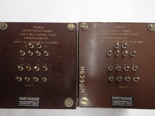 PARTRIDGE TH4663 2個 パートリッジ 真空管アンプ用 アウトプットトランス 出力トランス ∬ 6E955-30 /【Buyee ...