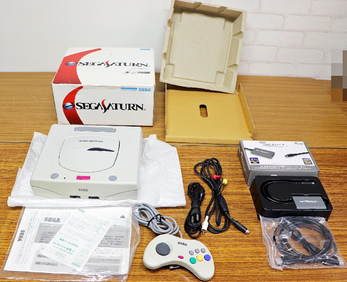 S ジャンク品 ゲーム機 SS/セガサターン シロ HST-0019 SEGA 他社製HDMIコンバーター付 SEGA SATURN 箱/取扱説明書/コントローラーつき /【Buyee ...
