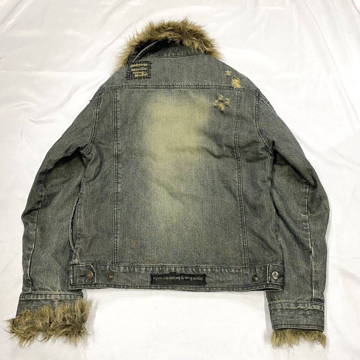 Rare 00's in the attic Fur lining rusty denim jacket JAPANESE LABEL archive goa ifsixwasnine ...