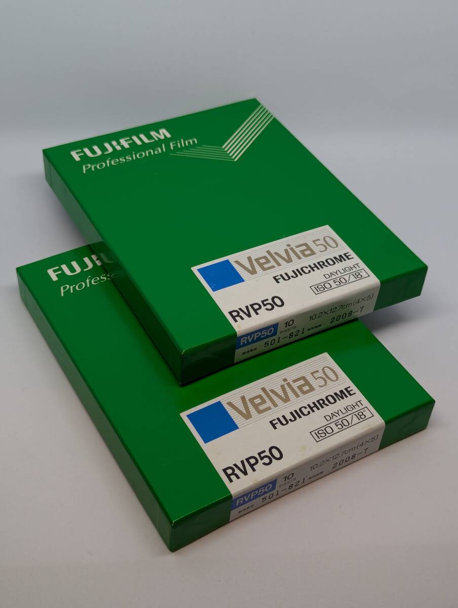 富士フィルム FUJIFILM Velvia50 RVP50 10.2x12.7cm(4x5) 10シート入 2箱セット 未使用 未開封 ...