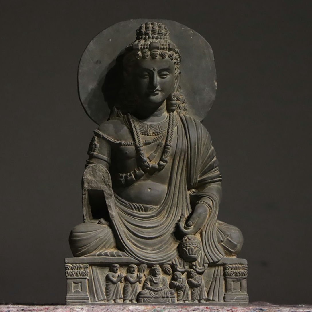 観心・時代旧蔵 C8839クシャーン朝時代 仏教古美術・ 時代古仏 ガンダーラ石仏 灰色片岩石彫 ガンダーラ /【Buyee】 Buyee ...