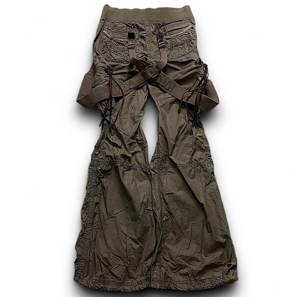 00s G.O.A Archive Parachute Flared Cargo Pants ミリタリー フレア カーゴパンツ l.g.b lgb goa ifsixwasnine kmrii ...