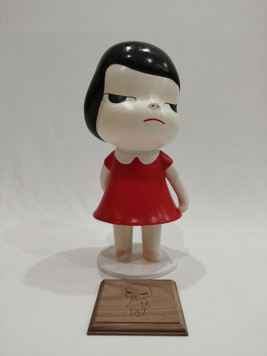 【模写】奈良美智 Yoshitomo Nara Knife Behind Back 木 フィギュア acrylic on wood 30CM ...