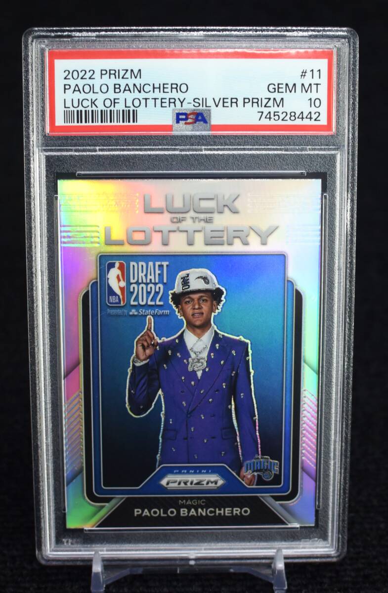 2022-23 Panini Prizm Silver Luck of the Lottery Paolo Banchero NBA ルーキーカード Orlando Magic PSA 10 ...