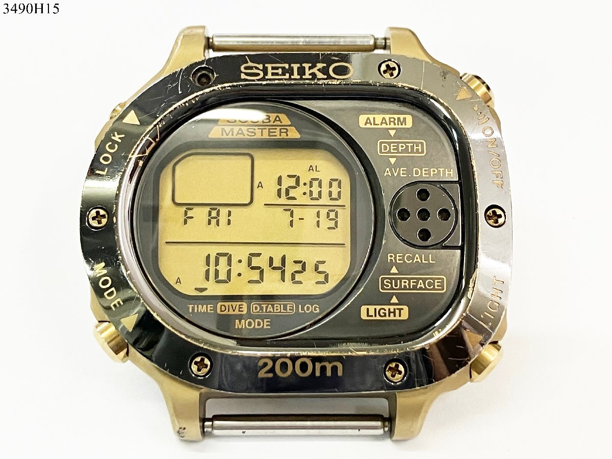 ★稼働品 SEIKO セイコー SCUBA MASTER スキューバマスター 200m M725-5A00 ダイブコンピュータ クォーツ デジタル 腕時計 3490H15-17 /【Buyee ...