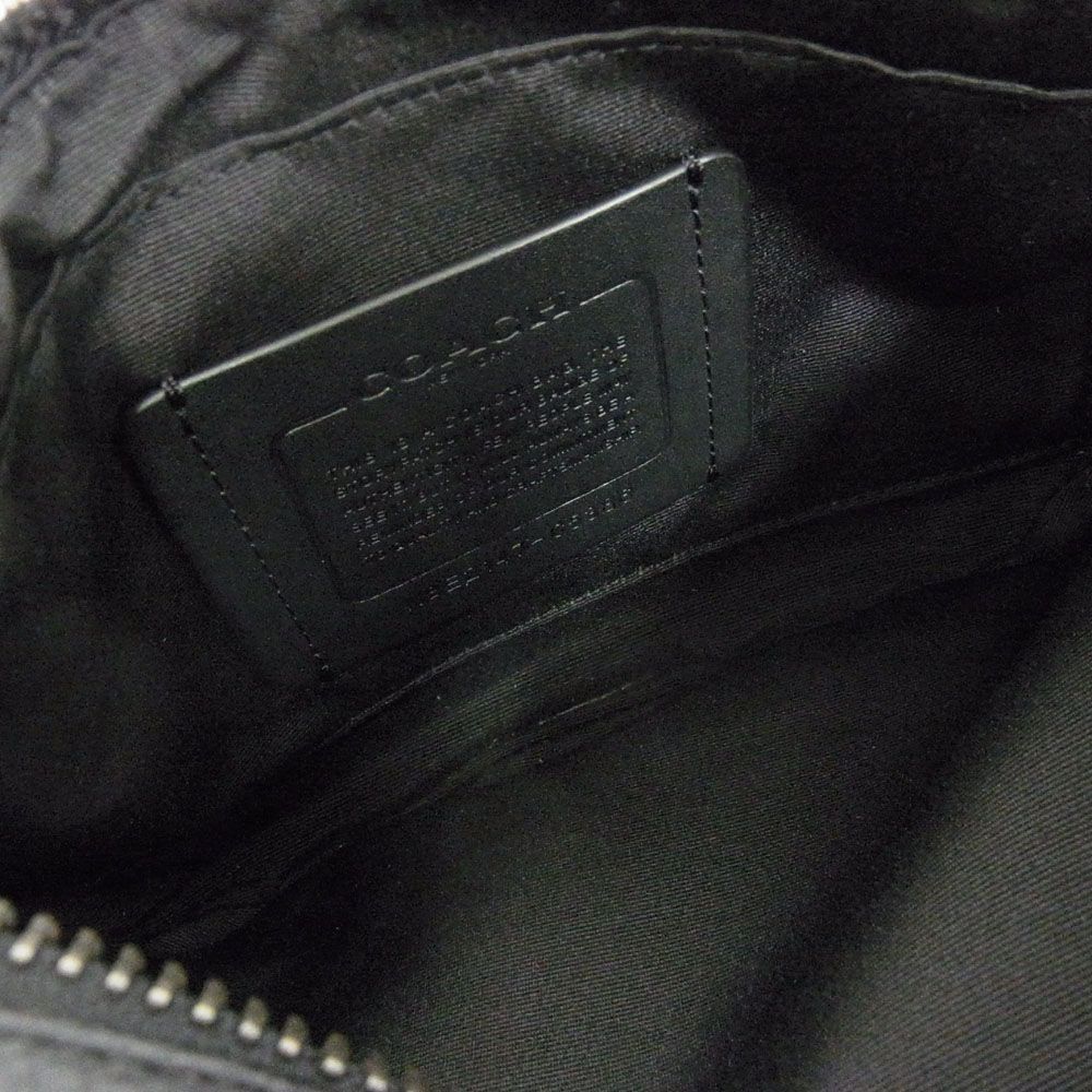美品 COACH コーチ レザー クロス ボディ バッグ ウエスト ミニ ワンショルダー C5386 斜め掛け メンズ シグネチャー 黒色 1 ...