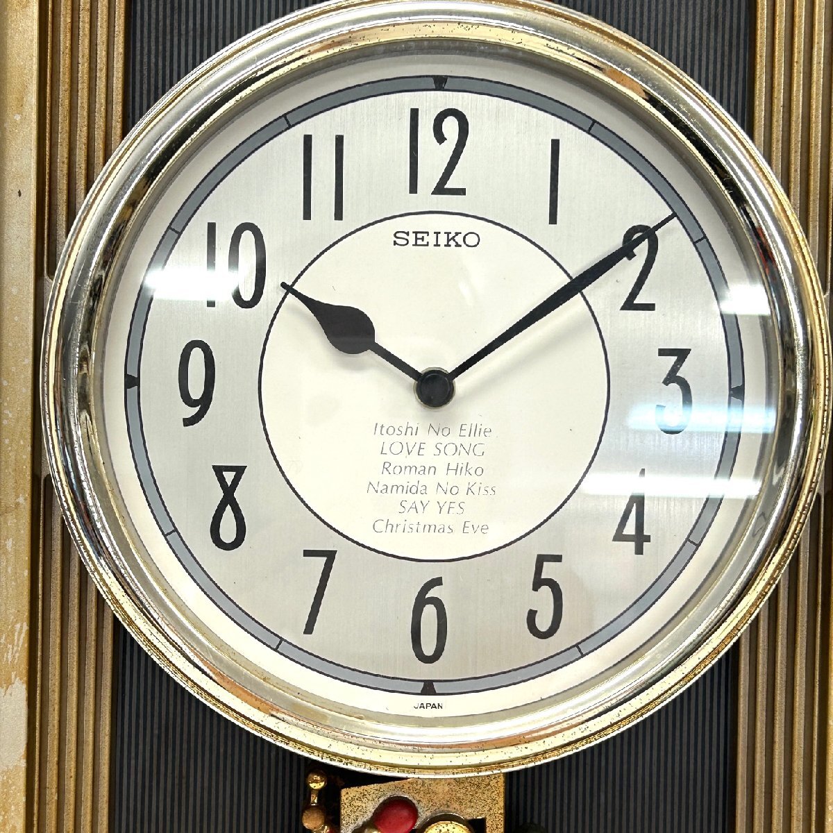 【80】1円～ セイコー クオーツ クロック AM509S メロディ 飾りつき 掛け時計 柱時計 インテリア オルゴール 現状品 ...
