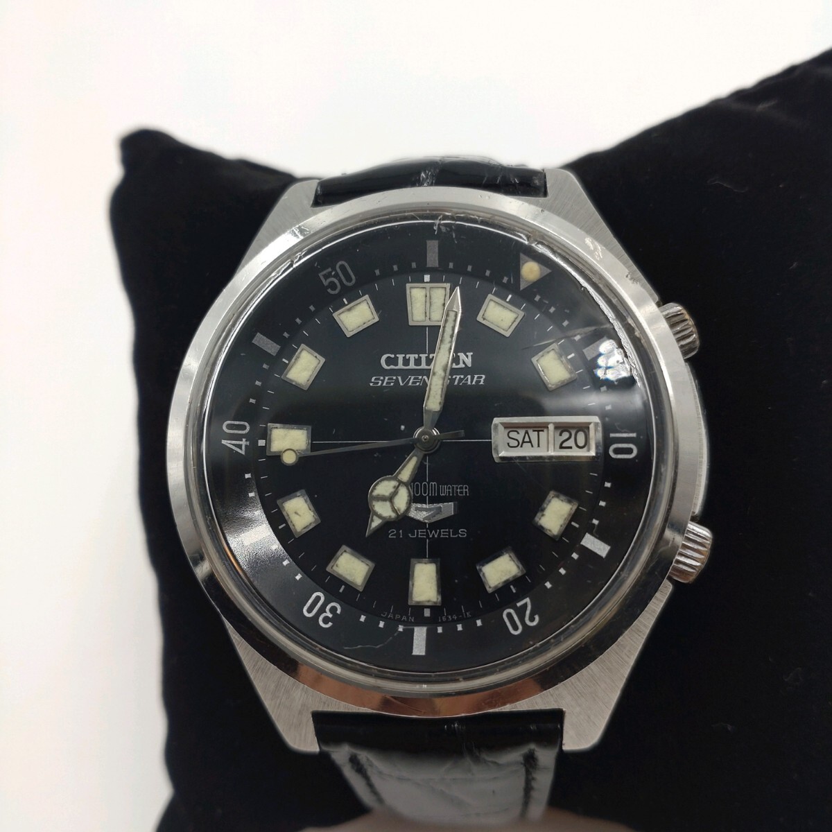 1円スタート 稼働品 シチズン CITIZEN セブンスター ダイバー APSS2812-Y 腕時計 ブラック文字盤 SS レザー 自動巻き OH済み /【Buyee】 Buyee ...