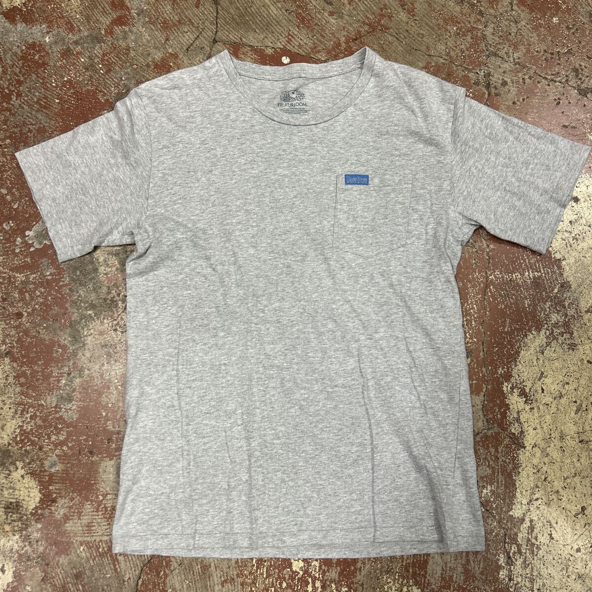 blue blue ブルーブルー 別注 fruit of the loom フルーツオブザルーム 無地 ポケT 半袖Tシャツ グレー XL 八 ...