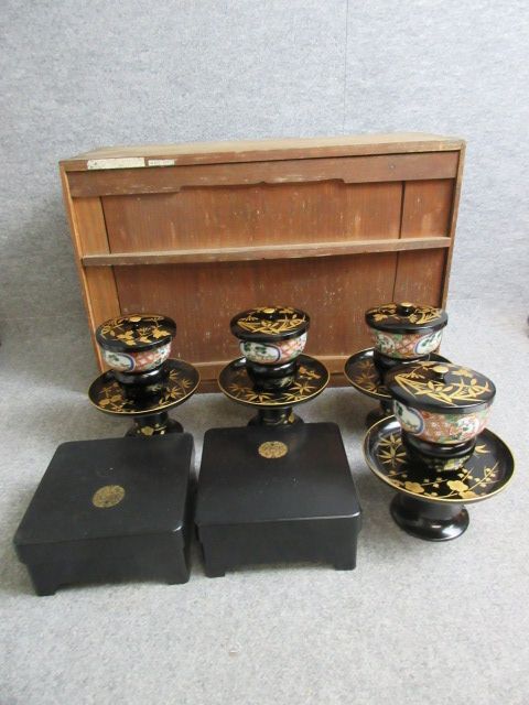 【政】33673 輪島蒔絵リン茶碗台とリン茶碗4個 箱入 銘々盆 木皿 漆器 骨董 古物 /【Buyee】 Buyee - Japanese Proxy Service | Buy from ...