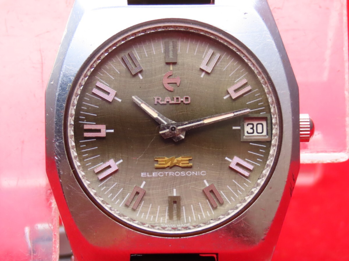 ♪ 資産価値 ジャンク 高級レア RADO ラドー ELECTROSONIC エレクトロソニック デート 音叉 ベルト純正 /【Buyee ...