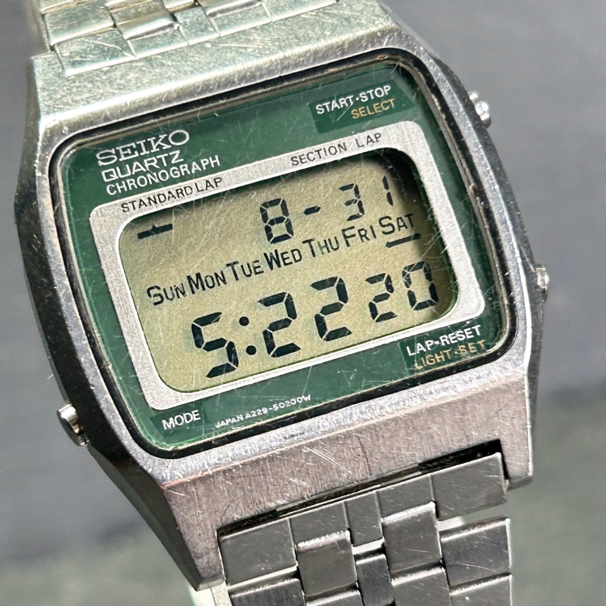1970年代製 SEIKO セイコー QUARTZ クオーツ A229-5010 腕時計 デジタル 多機能 ステンレススチール ヴィンテージ ...