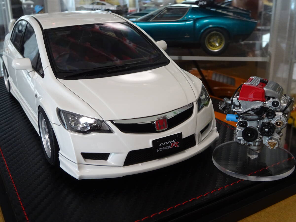 ☆WEB限定40台☆IG2833☆1/18 Honda CIVIC (FD2) TYPE R White With Engine☆シビック タイプR☆イグニッションモデル ignition ...