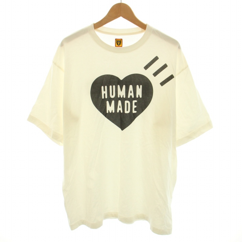 ヒューマンメイド HUMAN MADE DAILY S/S T-SHIRT Tシャツ カットソー クルーネック 半袖 ロゴプリント 2XL 白 ...